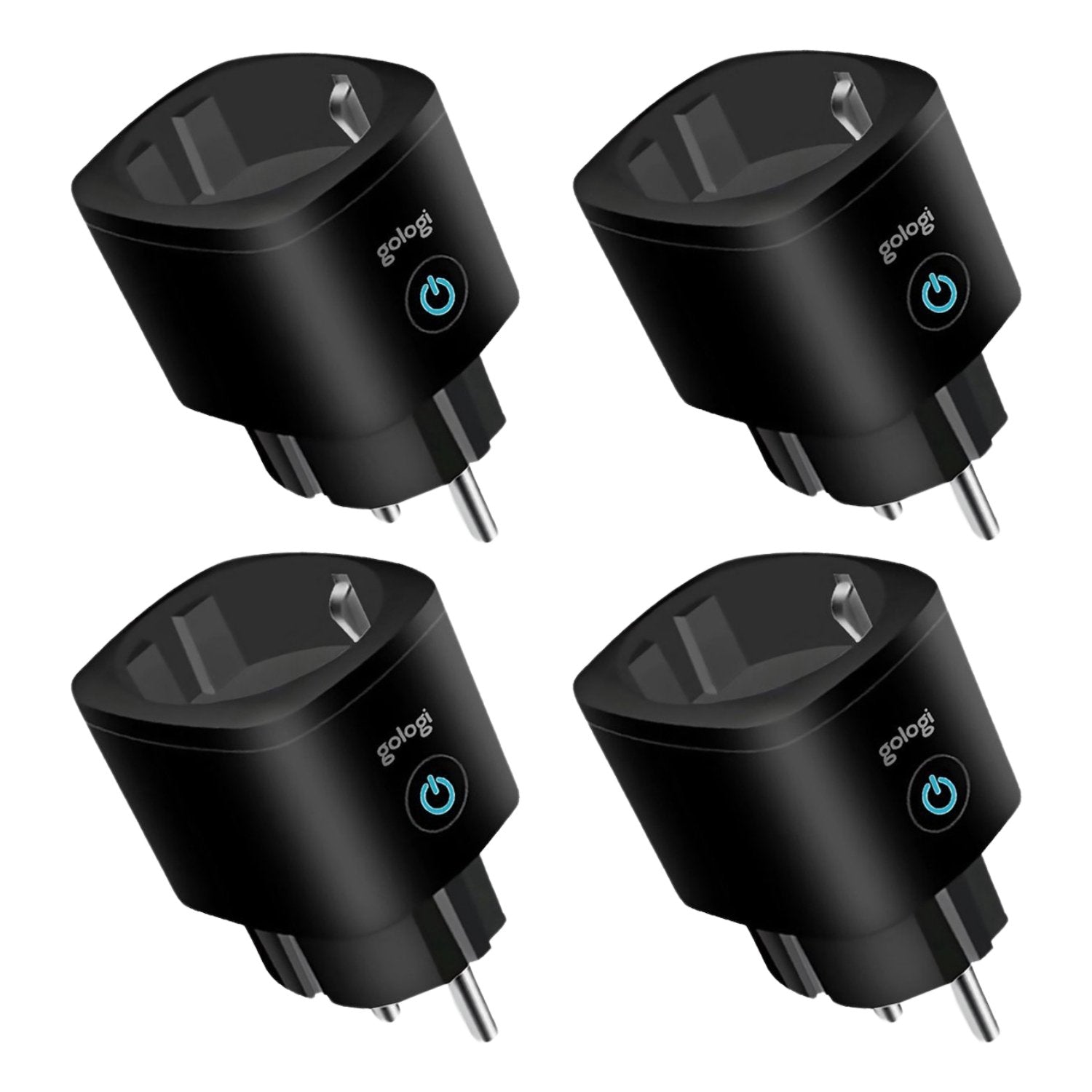 Stekkers voor binnen - Tijdschakelaar (Set van 4) - Zwart – Gologi